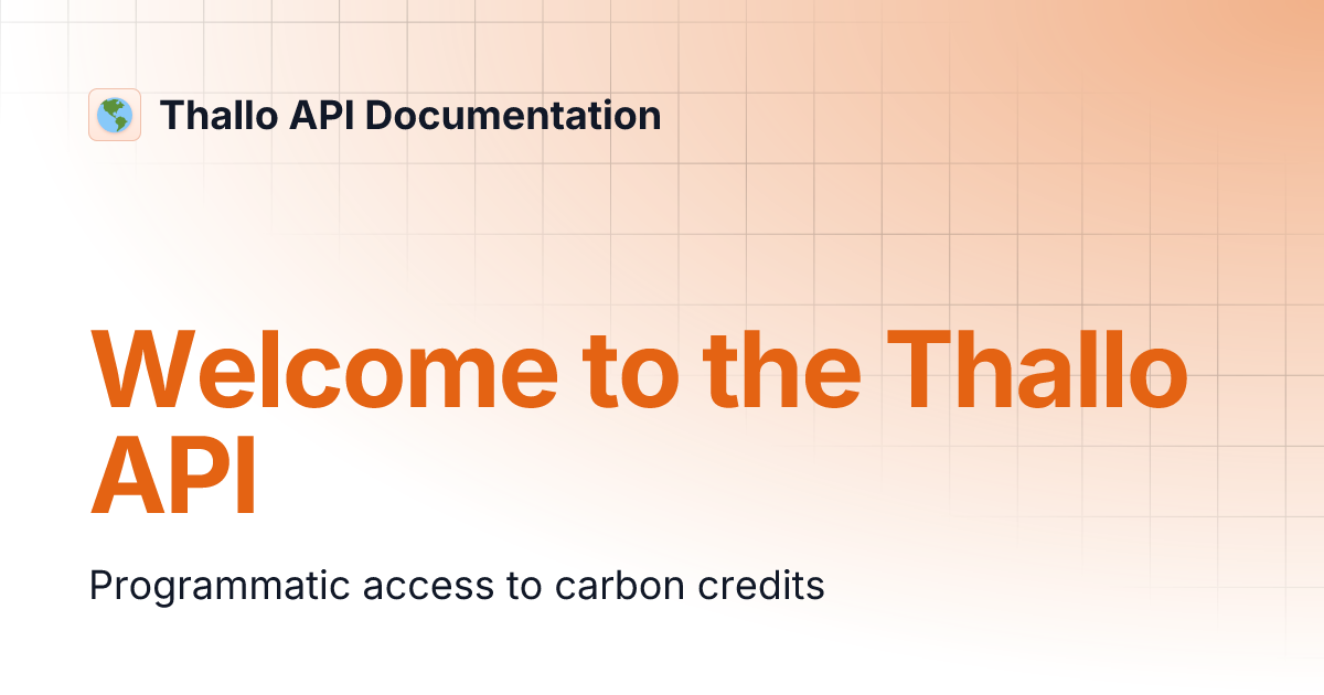 Welcome to the Thallo API | Thallo API Documentation